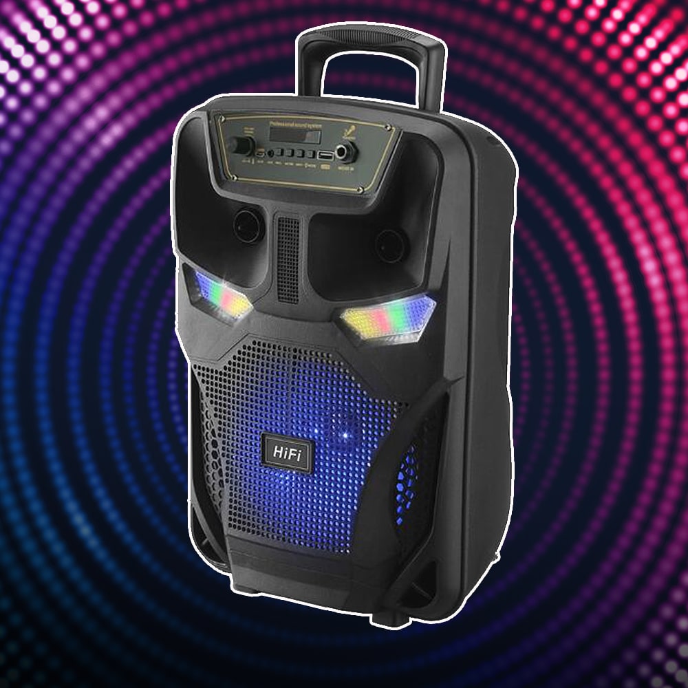 Soundbox 8" - LED-lys og mikrofon